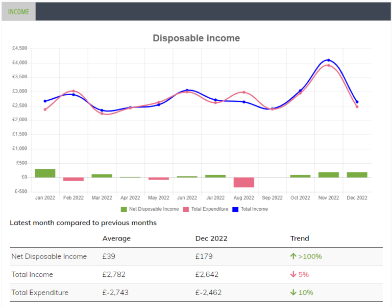 New feature: open banking affordability charts - NestEgg